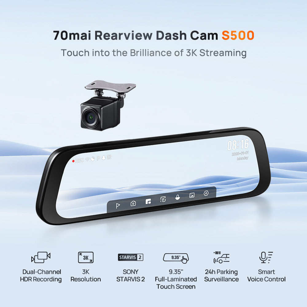 70mai Rearview DashCam S500 - NEXDIGITRON®